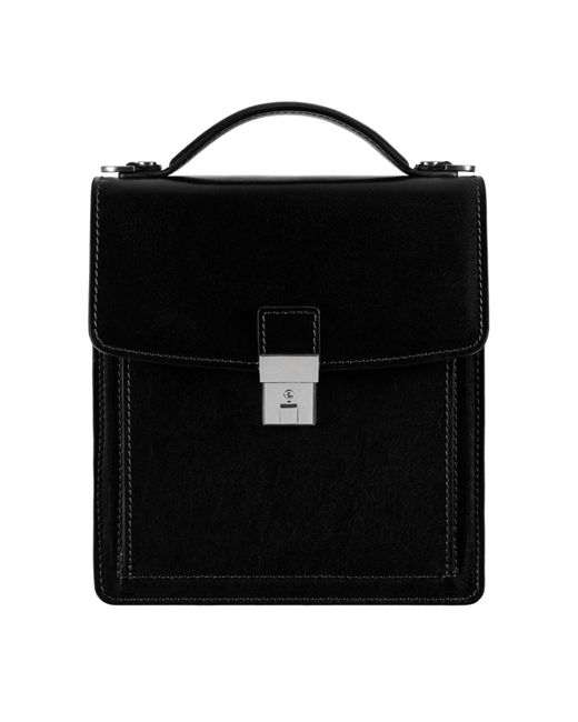 Time Resistance Small Leather Briefcase in Black for Men | Lyst UK