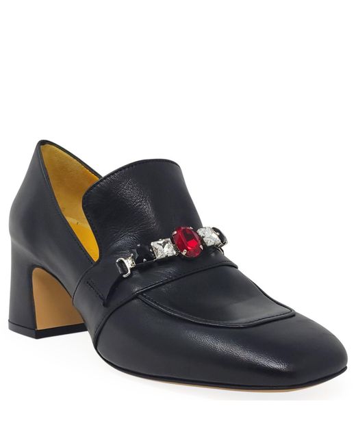 Madison Maison Leather Mid Heel Jewel Loafer in Blue | Lyst