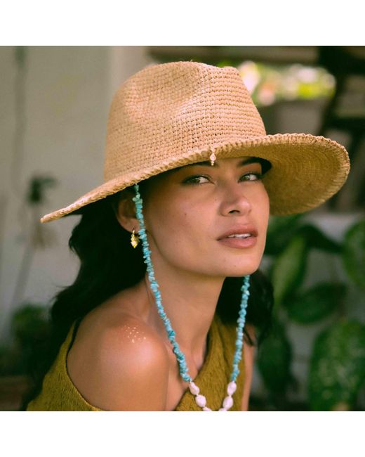 Shaded the Label Neutrals Colona Natural Straw Fedora Hat | Lyst