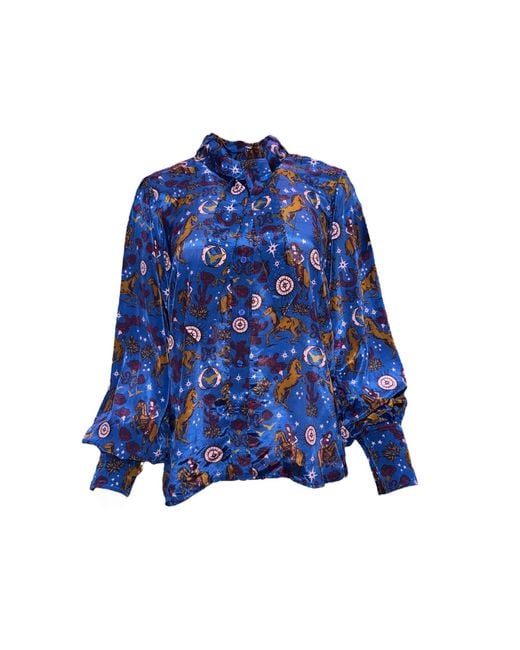 Any Old Iron Easy Rider Necktie Shirt in Blue | Lyst UK