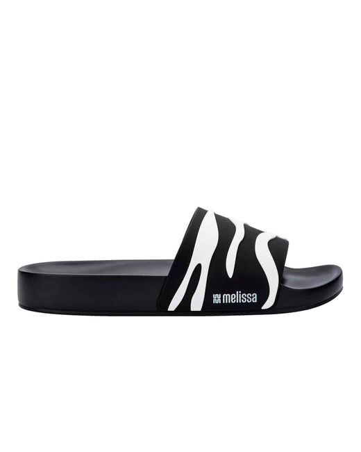 Melissa Animal Print Slide in Black | Lyst