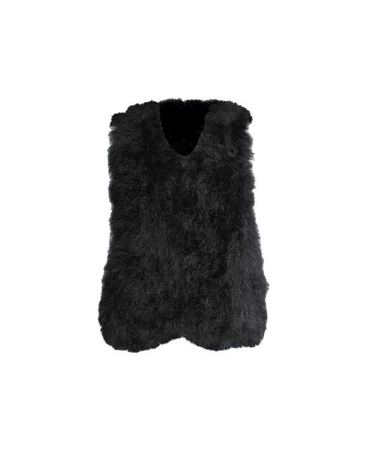 Nina Nieves Ostrich Feather Vest in Black | Lyst