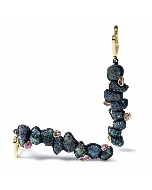 German Kabirski Danae Handcrafted Earrings With Raw Sapphire And Ruby ...