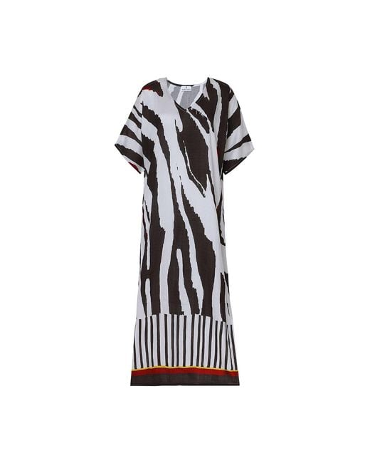 DHARA SHETH DUBAI Into The Wild Zebra Print Long Dress With Side Slit ...