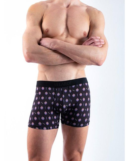 VELAROF Damask Power Boxer Brief in Black for Men | Lyst