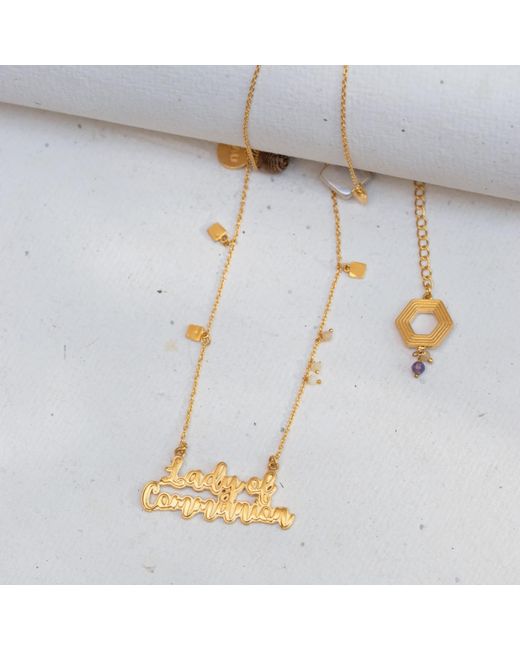 NECTAR NECTAR Lady Of Communion Trait Pendant Necklace in Metallic | Lyst