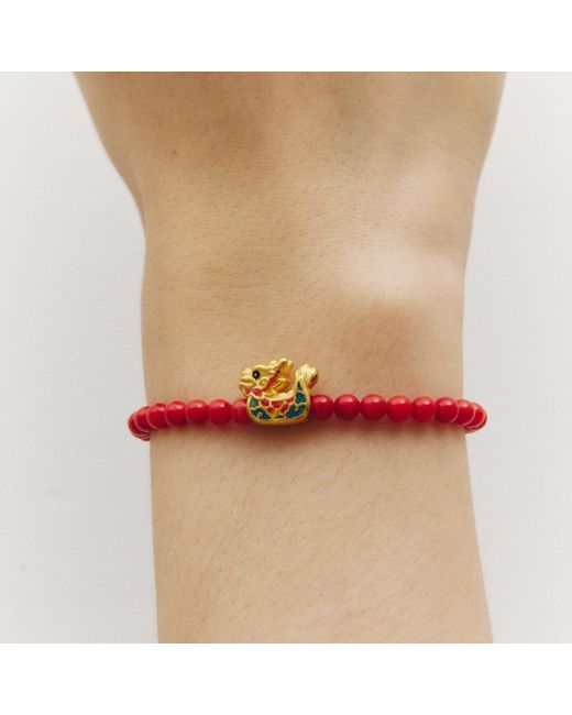 Santa Lomas Natural Coral And Solid 24K Chinese Good Luck Dragon ...