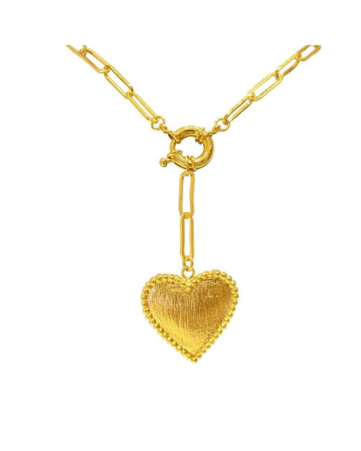 Eyeconic by Samar Ajram Chunky Heart Necklace in Metallic | Lyst UK