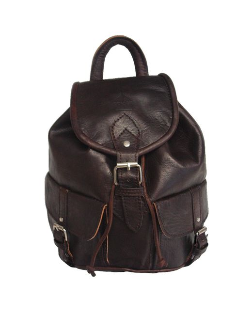Berber Leather The Larache Small Rucksack in Black | Lyst