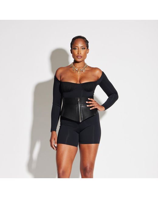 Circular Path Lace Up Corset Belt in Black | Lyst