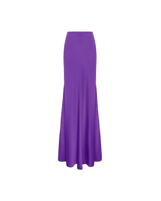 BLUZAT Satin Maxi Skirt in Purple | Lyst UK