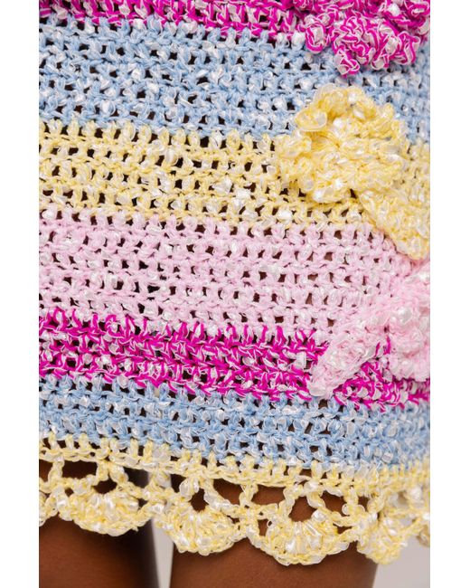 Andreeva Bird Of Paradise Handmade Mini Crochet Skirt in Pink | Lyst UK