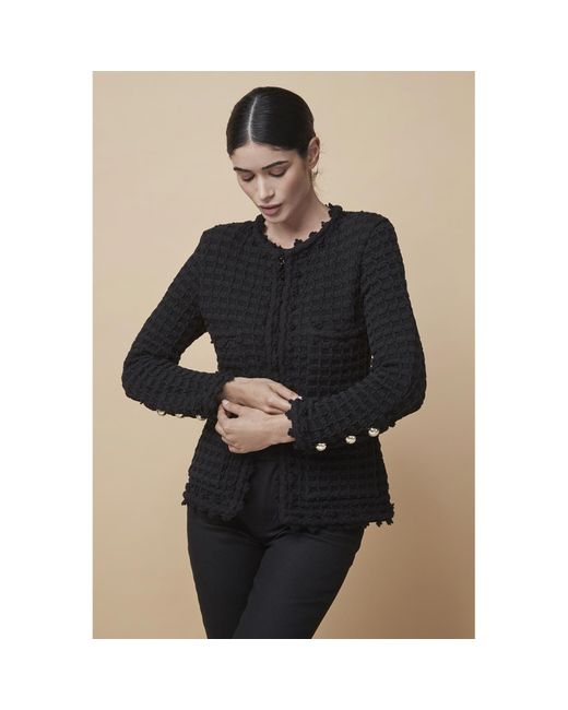 The Extreme Collection Short Knitted Cardigan Francesca in Black | Lyst