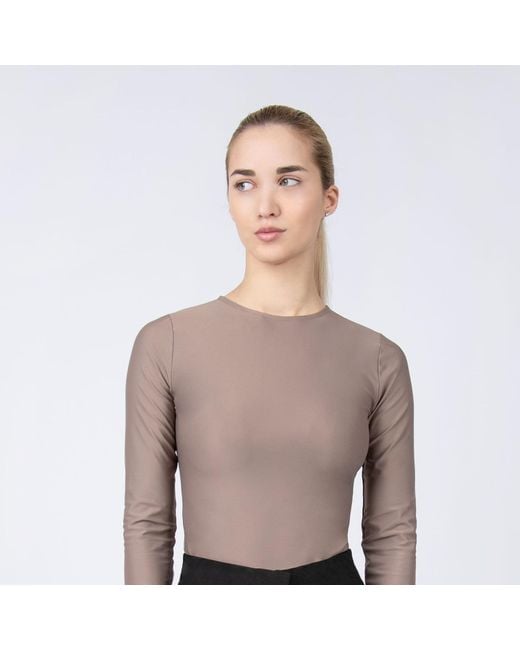 NUMBAT Neutrals Stella Swim Crop Top With Long Sleeves in Pink | Lyst