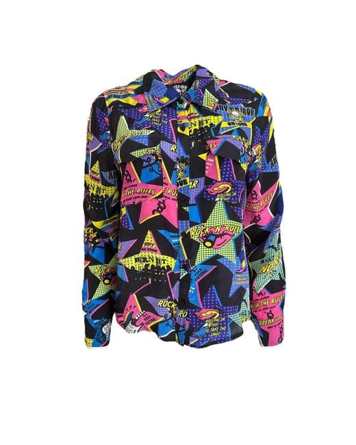 Any Old Iron On Tour Printed Button Down Shirt in Blue | Lyst UK