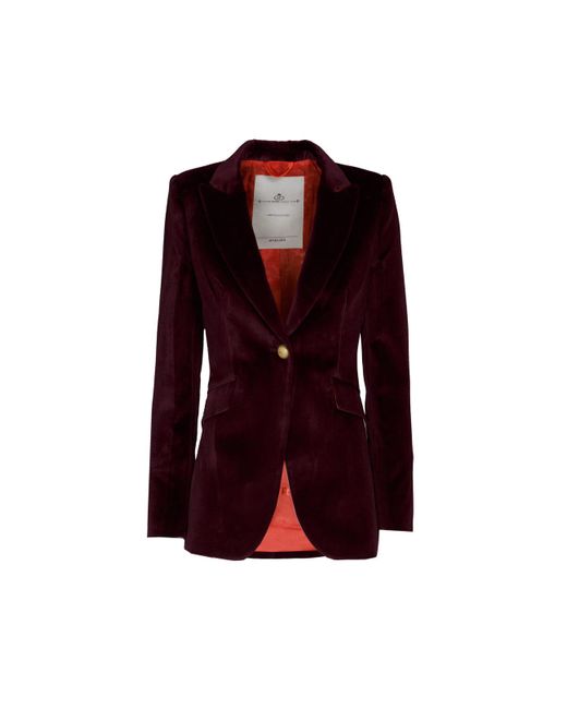The Extreme Collection Paris Merlot Velvet Blazer in Red | Lyst UK