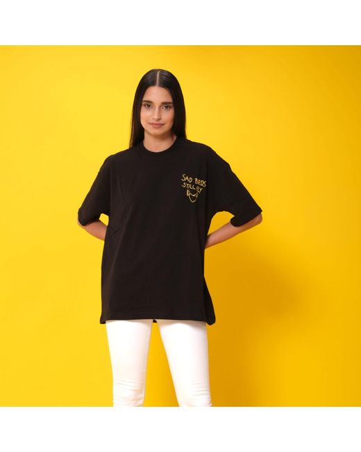 SEVENMUSES Sad Birds Still Fly Oversized Tshirt in Black | Lyst