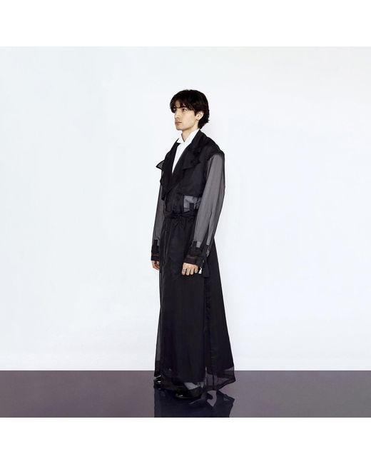 Vidi Blak Floor Length Chiffon Trench in Black for Men | Lyst