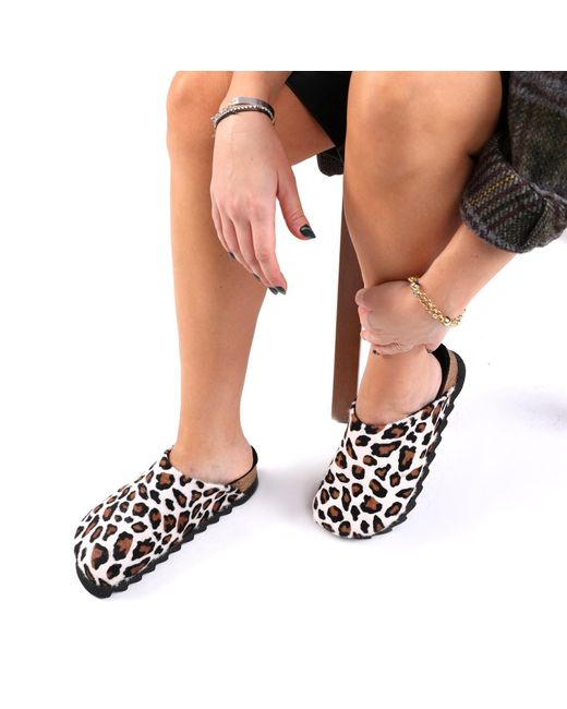 Simple Slippers Leopard Lena Slippers in Black | Lyst