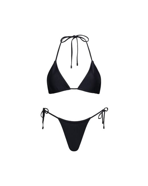Playaluxe Waikiki Triangle String Bikini Set in Black | Lyst UK