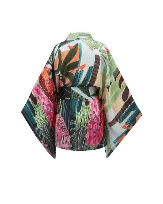 Peraluna Shuko Matt Satin Short Kimono in Red | Lyst UK