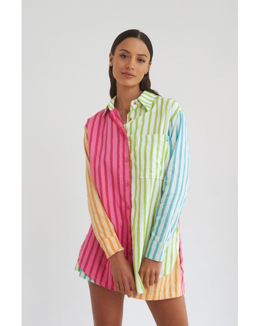 STATE OF GEORGIA The Sunny Side Up Stripe Shirt Multi Colour Stripes in ...