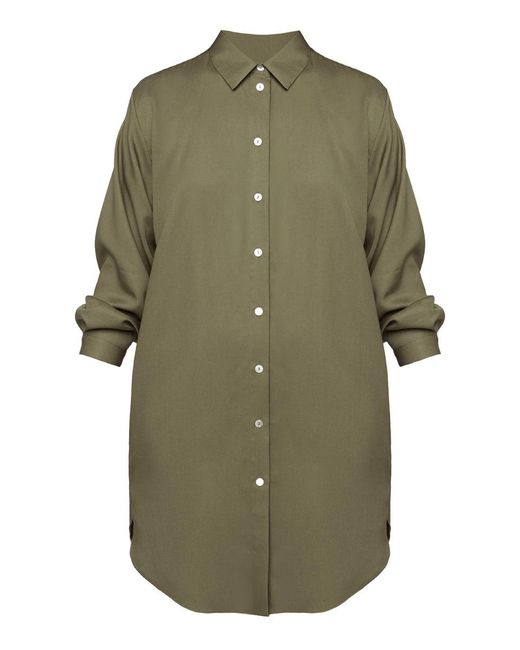 UNDRESS Mira Mini Tencel Shirt Dress in Green | Lyst UK