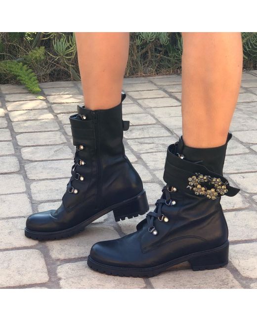 Allegra James Win Mid Shaft With Floral Rhinestone Work Evening Boot in ...