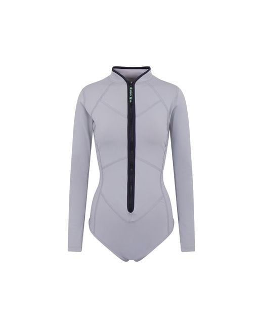 NUMBAT Carla Zipper Swimsuit With Long Sleeves in Blue | Lyst