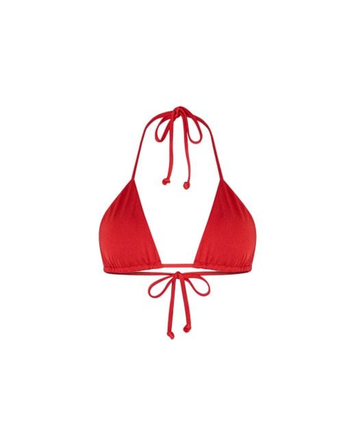 Chaude Swimwear Toni Triangle String Top in Red | Lyst UK