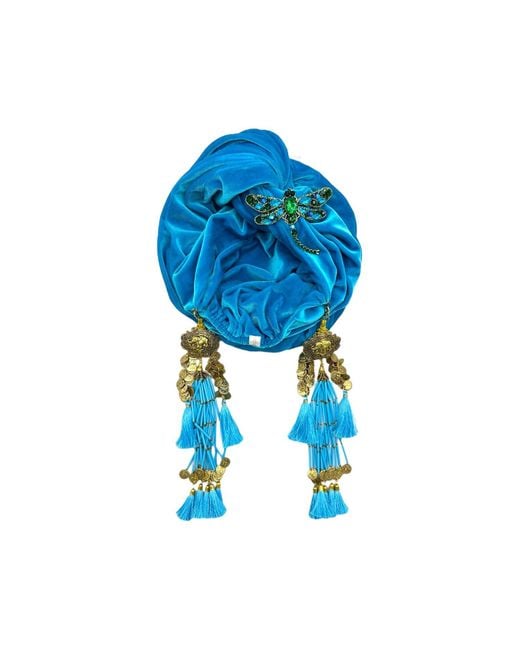 Julia Clancey Azure Dragon Fly Dream Turban in Blue | Lyst