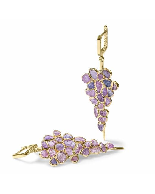 German Kabirski Tarina Handcrafted Earrings With Raw Sapphire in Pink ...