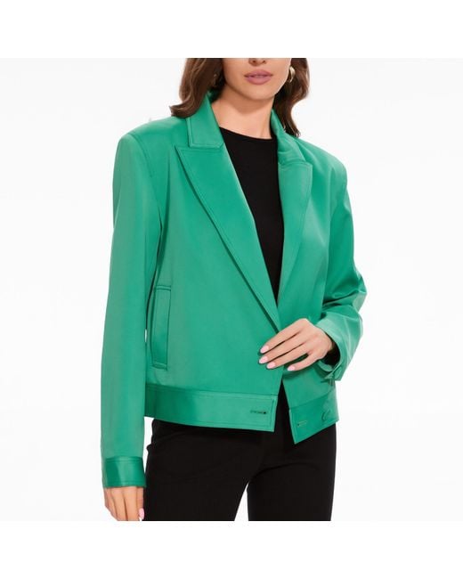 George Patrick Sabrina Oversized Biker Blazer in Green | Lyst
