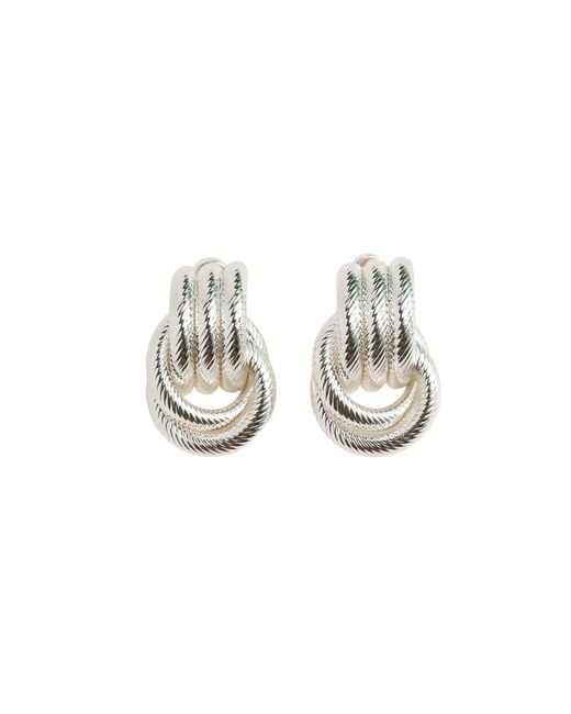 Miss Cecilia The Rope Knot Studs in Metallic | Lyst UK