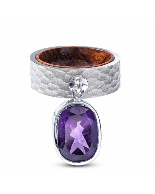 German Kabirski Lorelei And Rosewood Ring With Octagon Cut Amethyst in ...