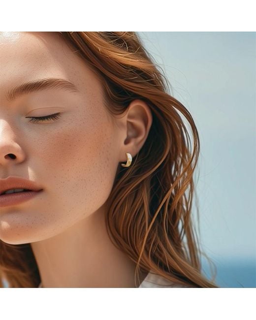 Bombyx House Meme Diamond Huggie Earrings in Metallic | Lyst UK