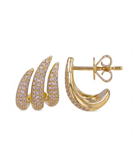 Neshi Designs Triple Claw Diamond Earrings in Metallic | Lyst UK