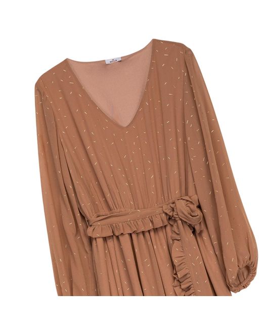 Niza Long Dress in Brown | Lyst UK