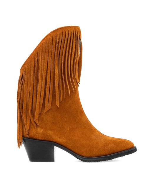 Moja Evelyn Suede Cognac Boots in Brown | Lyst