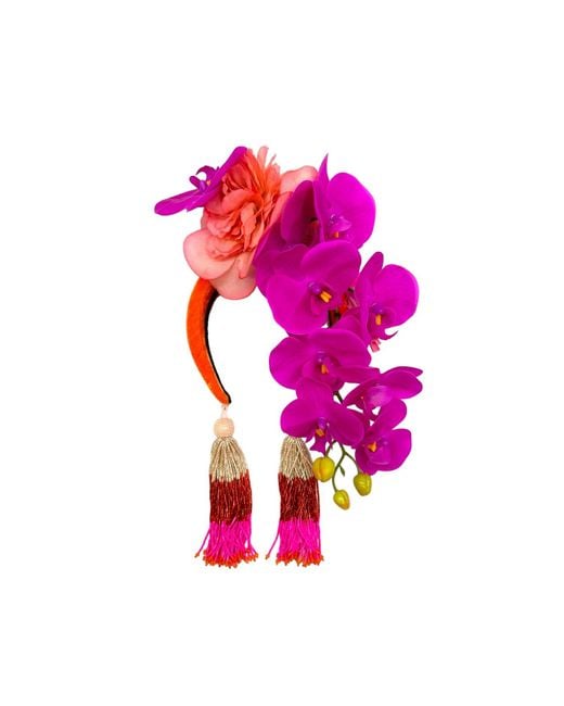 Julia Clancey Orchid Luxe Flower Band in Pink | Lyst