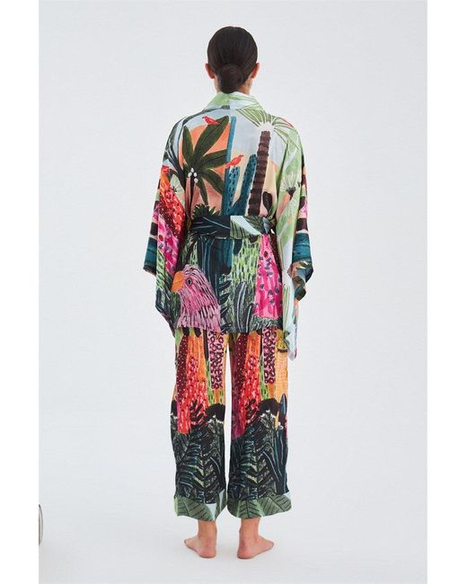 Peraluna Shuko Matt Satin Short Kimono in Red | Lyst UK