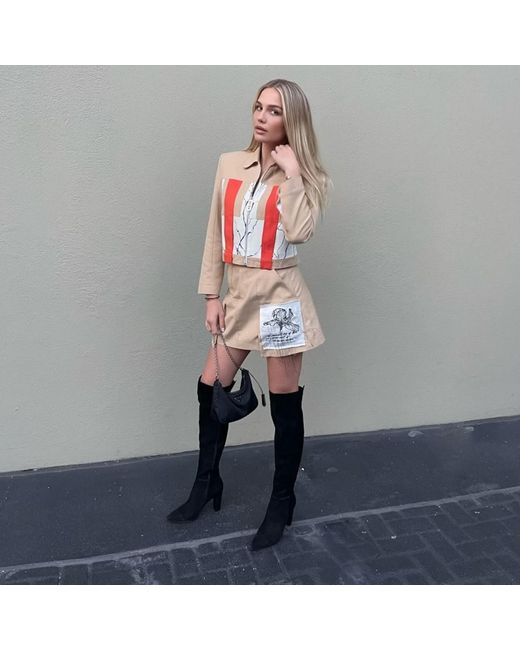 Allegra James Jazzy Suede Over The Knee Stretch Boot On Chunky Heel in ...