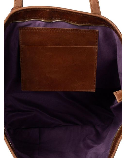 RISA VANCOUVER Rachel Travel Leather Tote Crazy Horse in Brown | Lyst