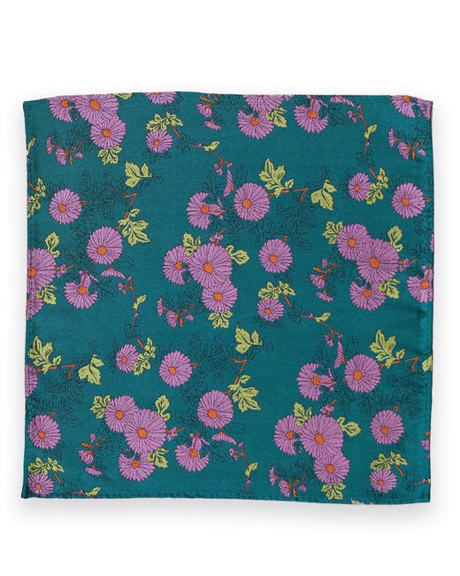 Gresham Blake Daisy Silk Pocket Square in Green for Men | Lyst UK
