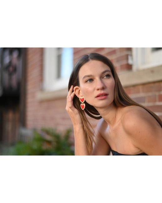 The Pink Reef Double Valentine Heart in Pink | Lyst UK