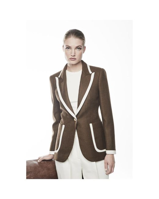 The Extreme Collection Tailored Blazer With Piping Accents Laurent in ...