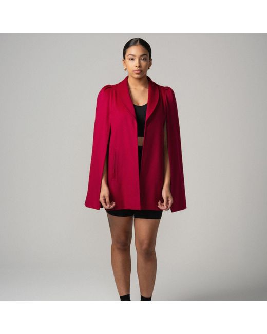 Nina Nieves Wool Cashmere Rosa Short Cape in Purple | Lyst
