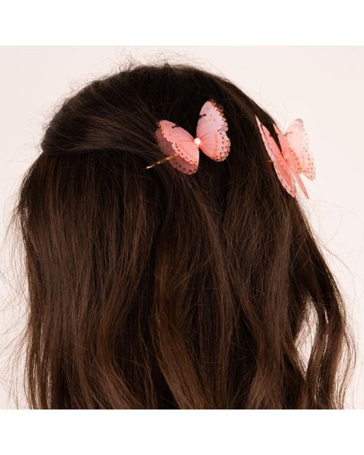 Oanasavu.creations Silk Butterfly Bobby Pins Hair Pin Accessory in Pink ...