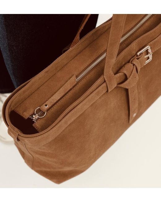 Apatchy London The Esme Tan Suede Bag in Brown | Lyst