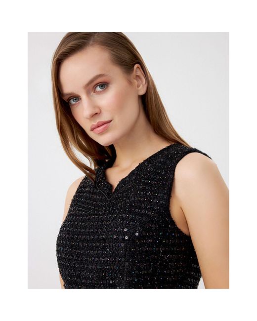 Maraliana ' Eva Boucle’-Tweed Sweetheart Neck Top in Blue | Lyst